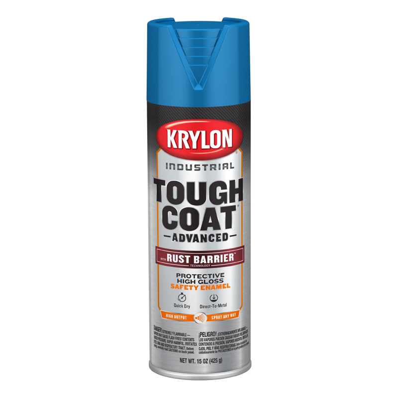 Krylon 2490 Safety Blue OSHA Industrial Tough Coat Rust Barrier Spray Paint